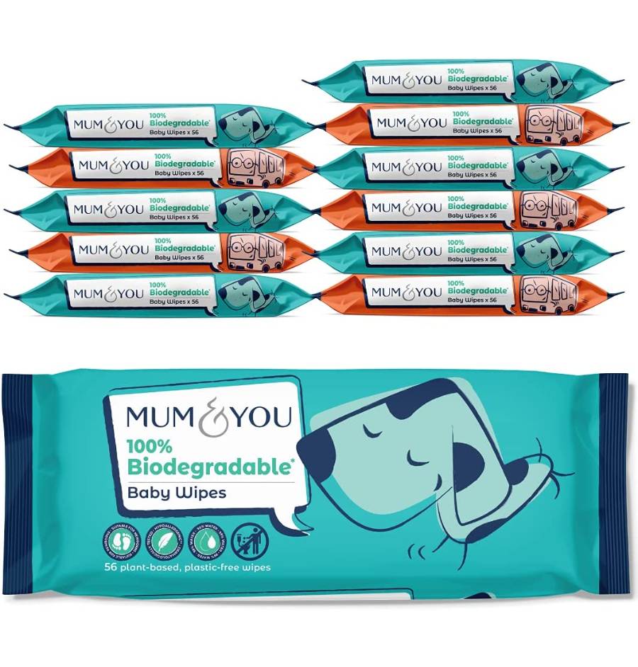 Mum & You 100% Biodegradable Plastic Free Wipes, 1 pack = 56 sheets ...